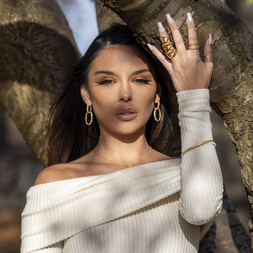 Wide Hula Ring In Gold Vermeil Plated By Lucy Quartermaine