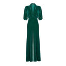 Peacock Silk Velvet Vintage Style Jumpsuit By Nancy Mac ...