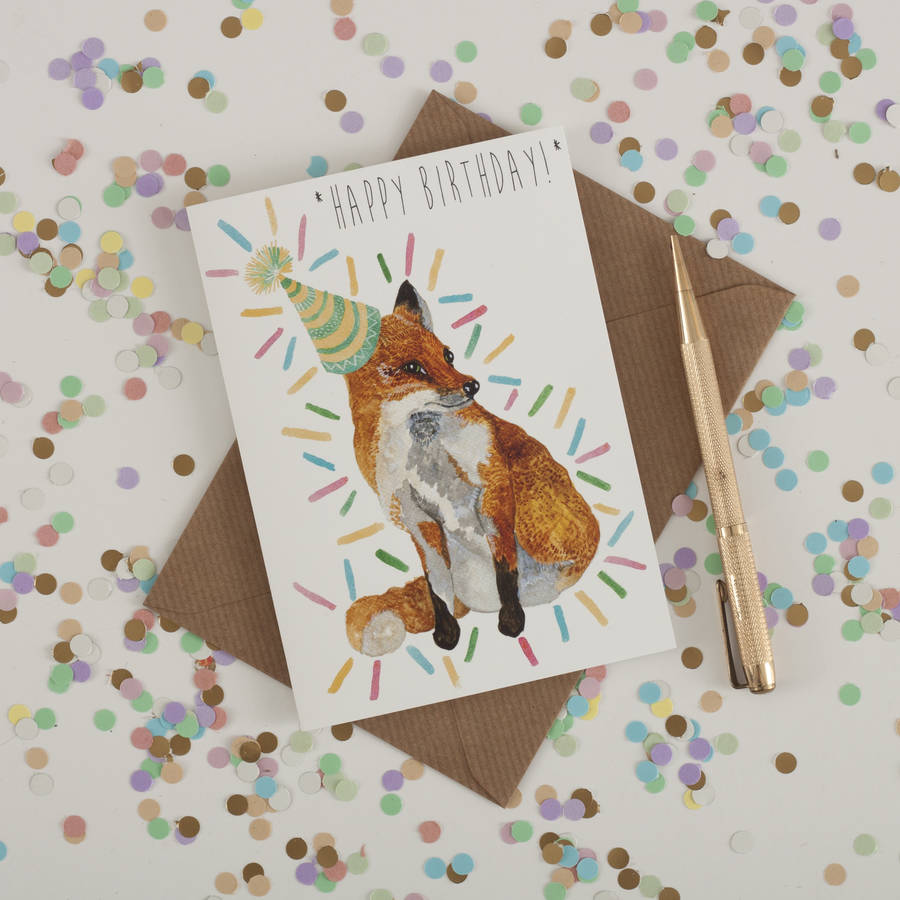 fox happy birthday card by little paisley designs | notonthehighstreet.com