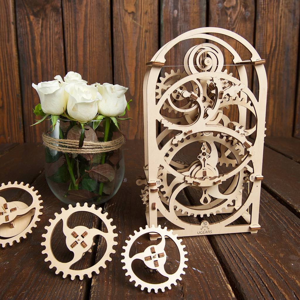 mechanical timer wooden self assembly kit ugears by friendly gifts ...