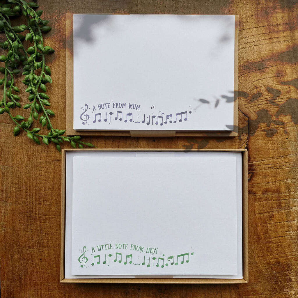 Musical Notes Personalised Note Cards By Lunella | notonthehighstreet.com