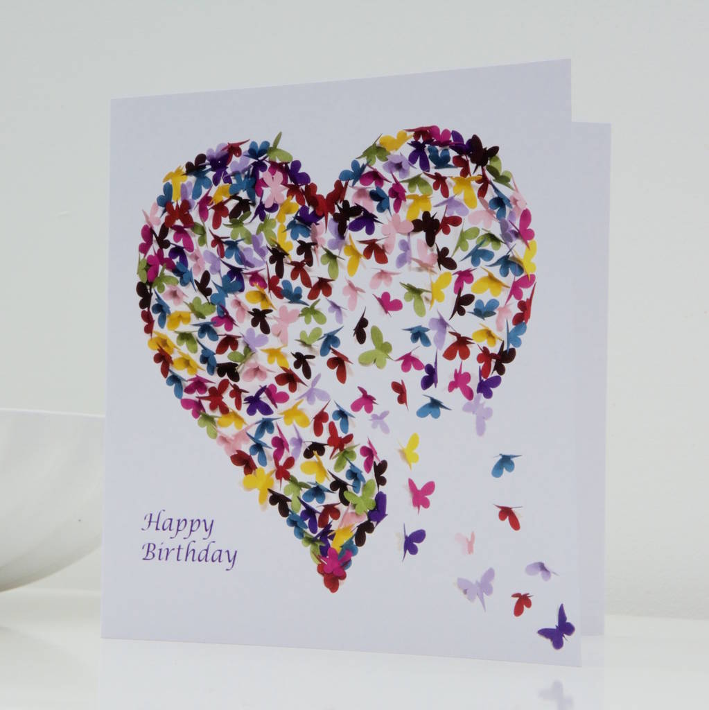 butterfly birthday card, butterfly love card, k by inkywool butterfly ...
