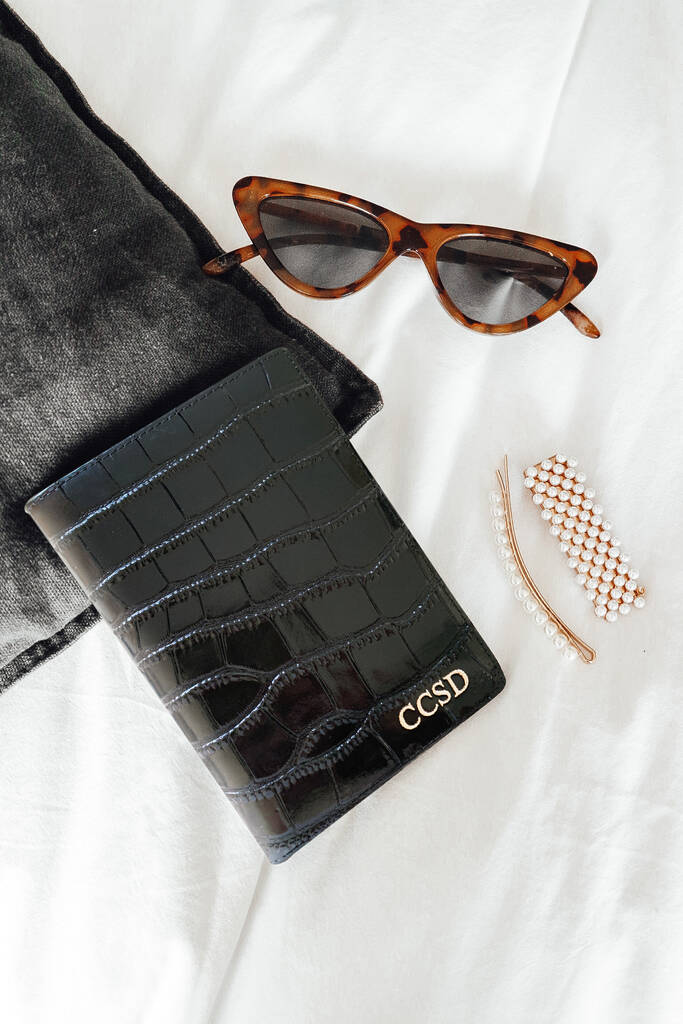 croc leather travel wallet with personalisation by magpie decor ...