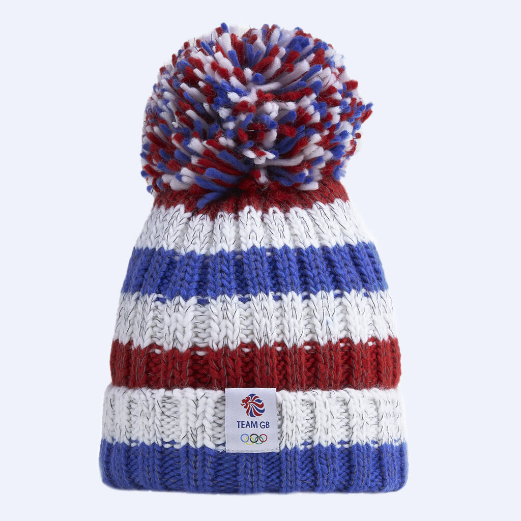 Official Team Gb Stripes Reflective Super Bobble Hat By SuperBobble