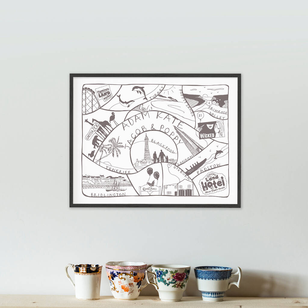 personalised favourite family memories art print by places & spaces art ...
