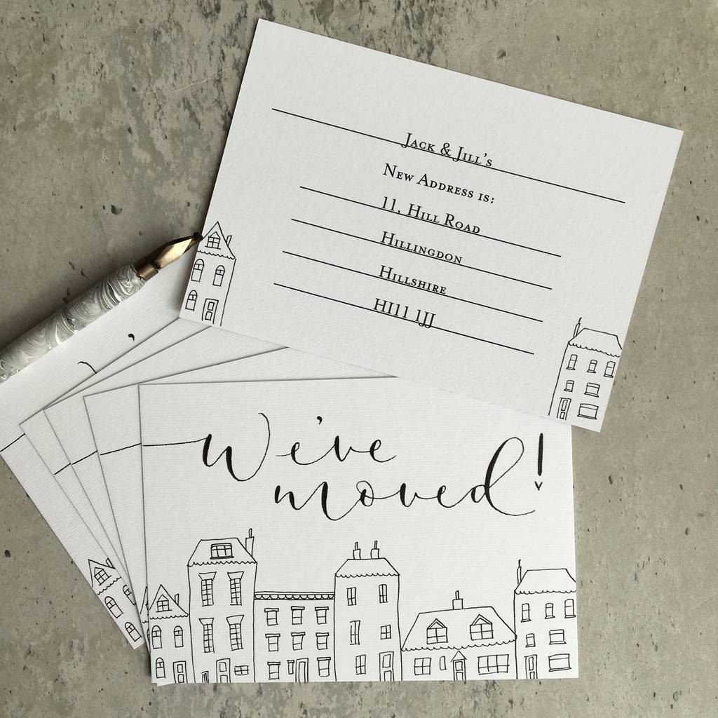 Pack Of Five New Address Cards By Kayleigh Tarrant | notonthehighstreet.com