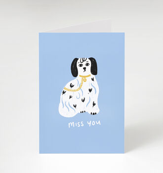 'miss you' dog greeting card by the moonlit press | notonthehighstreet.com