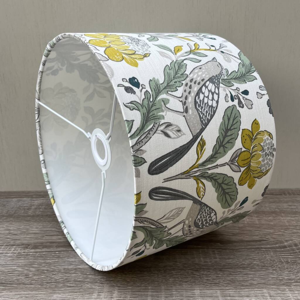 Green And Yellow Bird Lampshade By Eve Scott Lighting