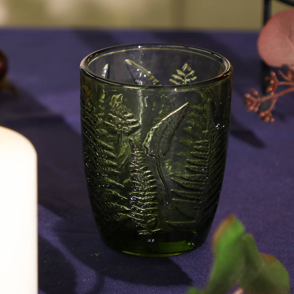 Botanical Fern Green Glassware Collection By Dibor | notonthehighstreet.com