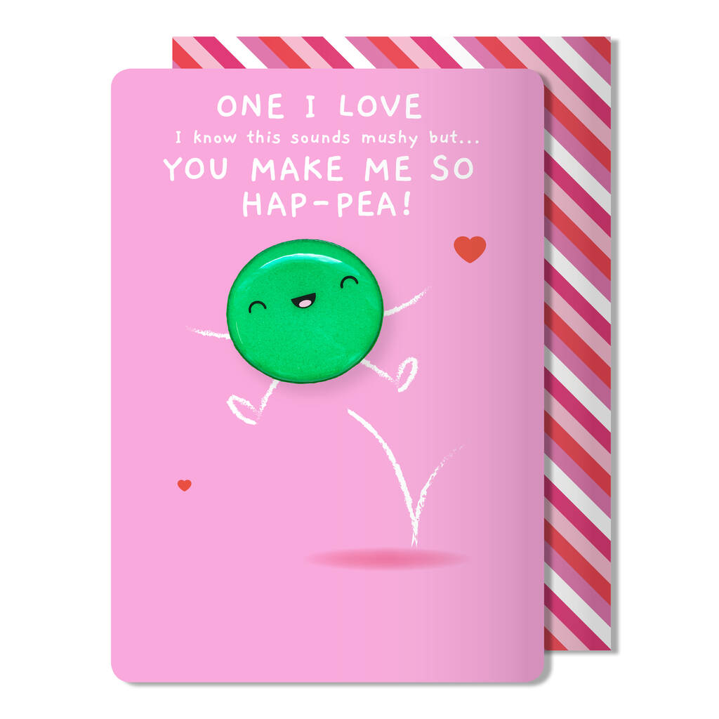 Cute One I Love Hap Pea Valentine's Magnet Card By pango productions!