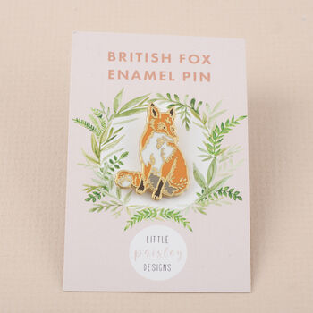 Fox Enamel Pin Badge By Little Paisley Designs | notonthehighstreet.com