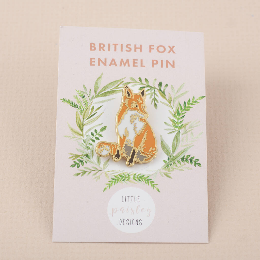 Fox Enamel Pin Badge By Little Paisley Designs | notonthehighstreet.com
