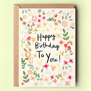 Happy Floral Birthday Card By Darcie Olley