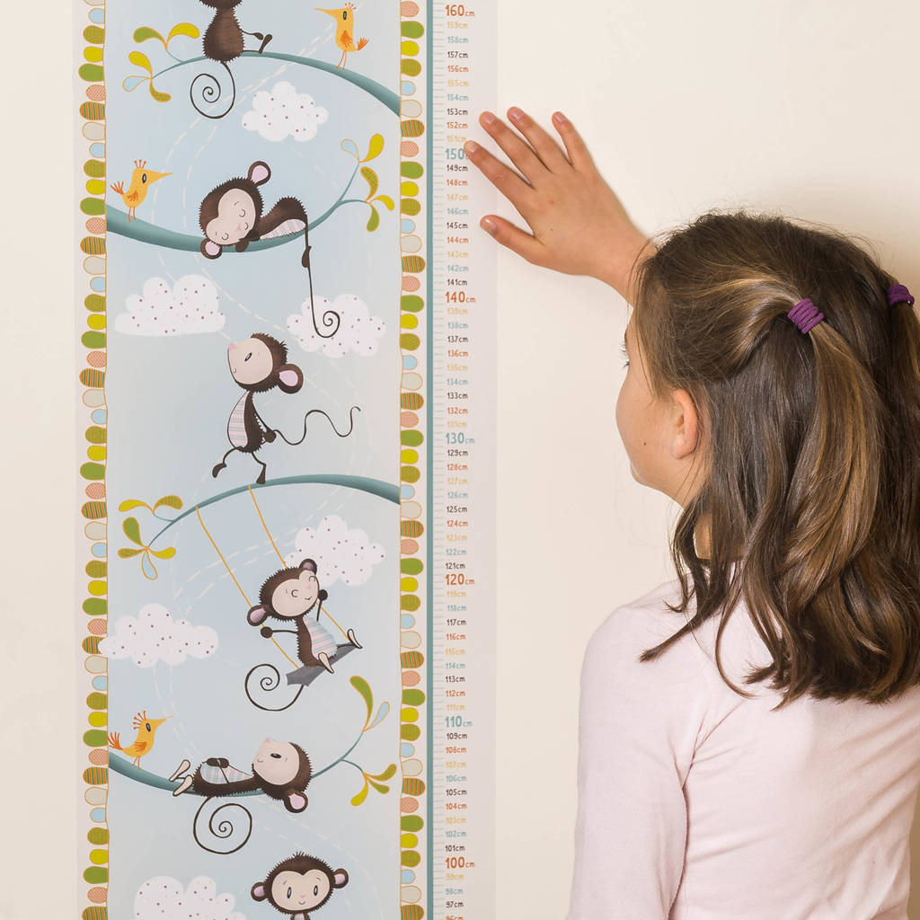 personalised repositionable monkey height chart by fromlucy ...