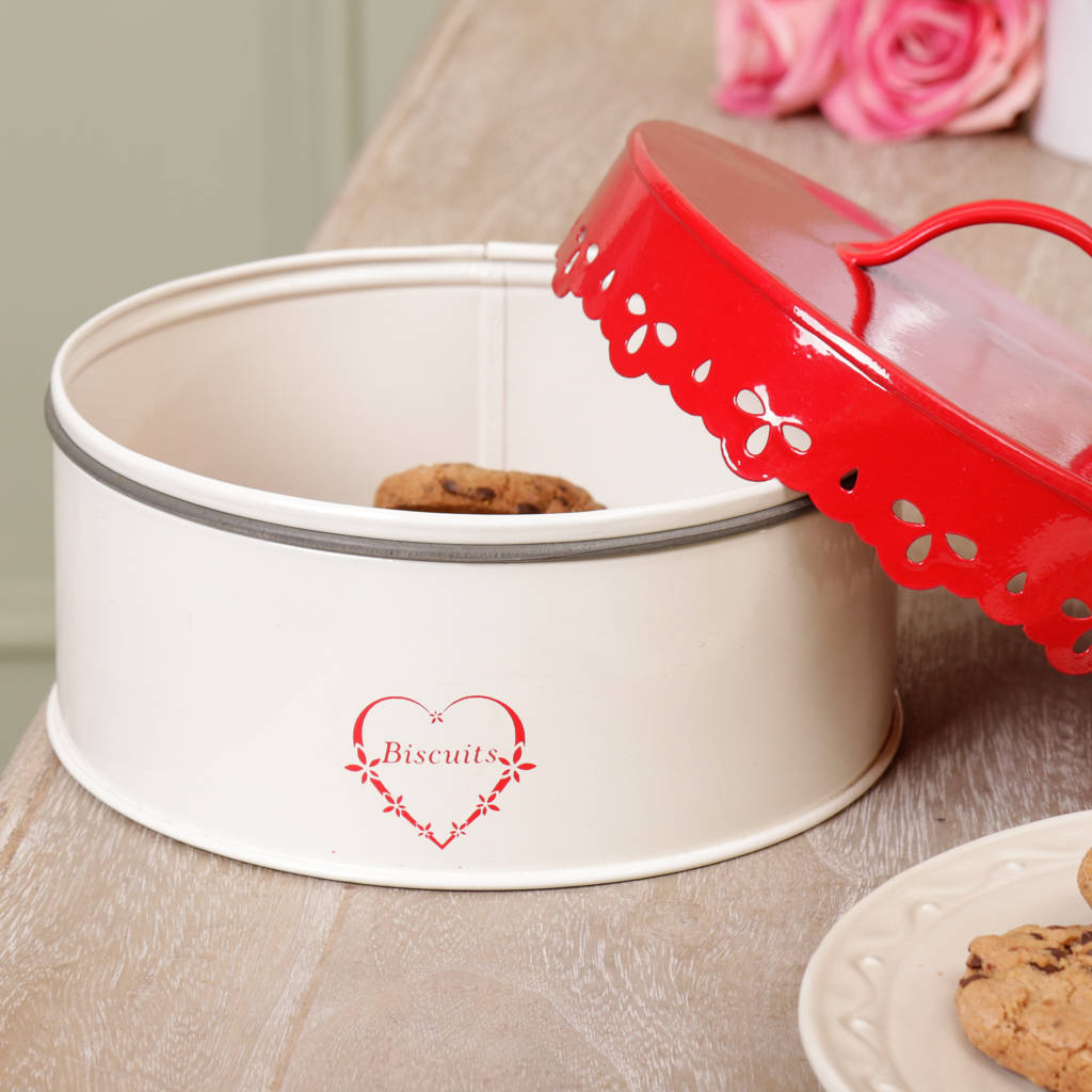 Berry Red And White Biscuits Tin By Dibor | notonthehighstreet.com
