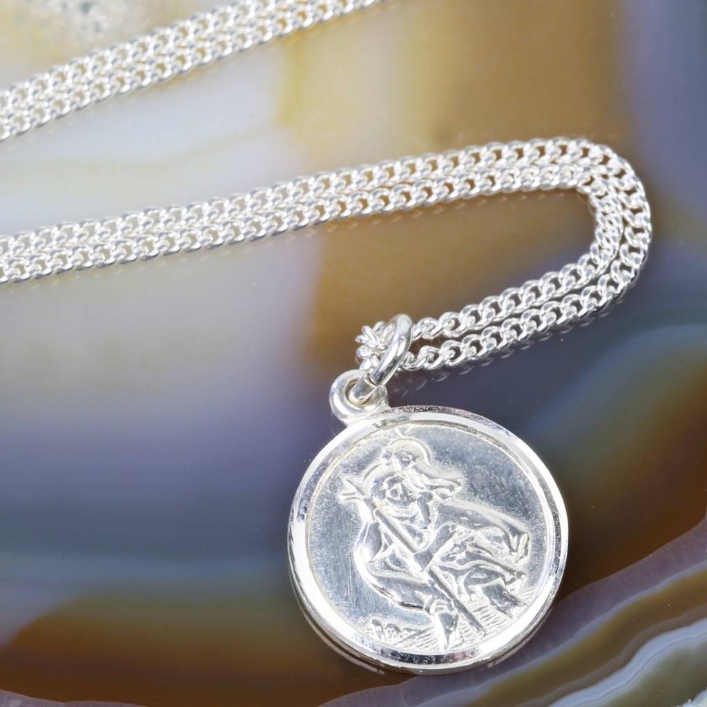 sterling silver st christopher pendant necklace by lisa angel ...
