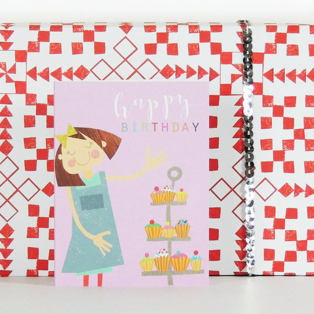 mini glittery bake off birthday card by kali stileman publishing ...