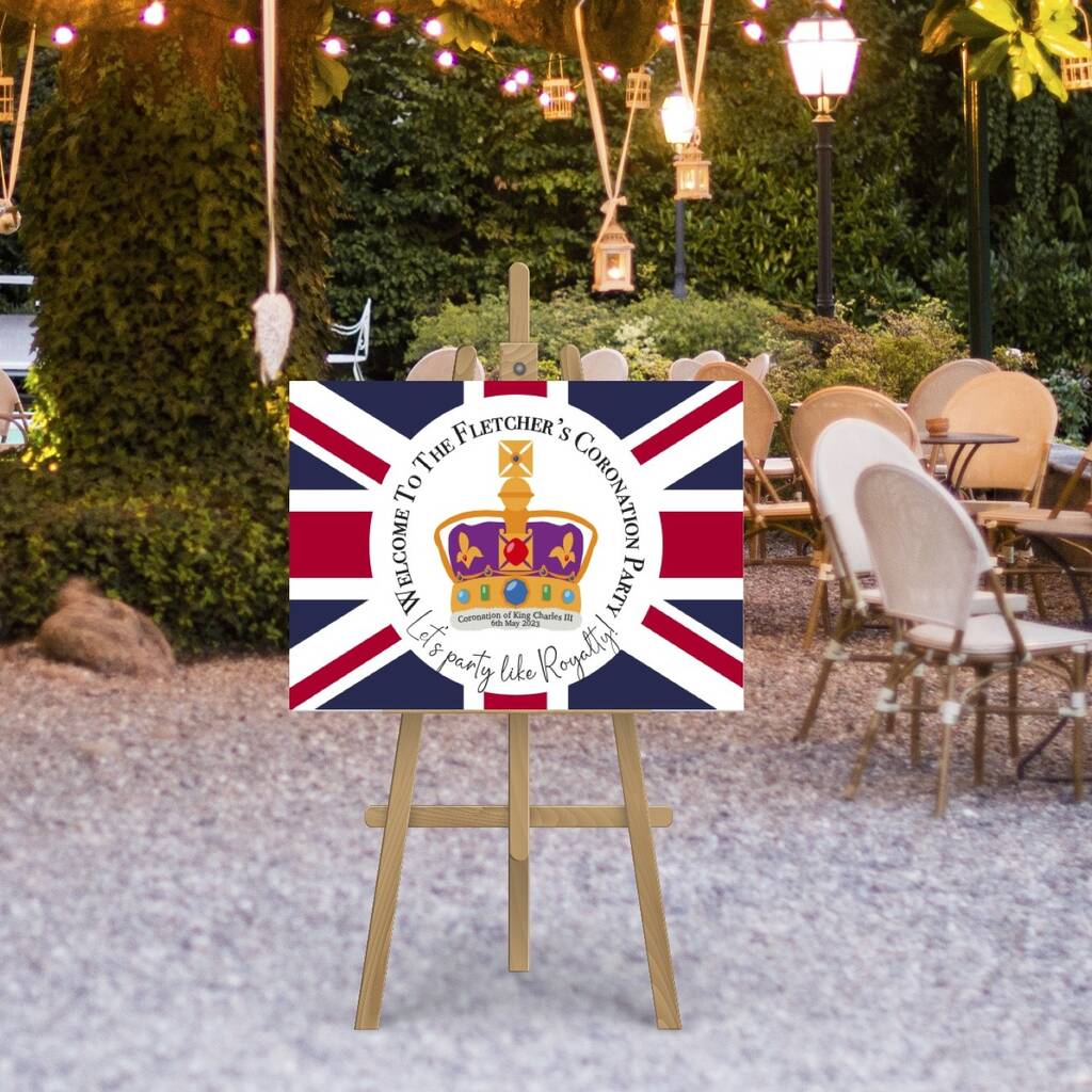 Personalised King Charles Coronation Party Sign By La de da! Living ...