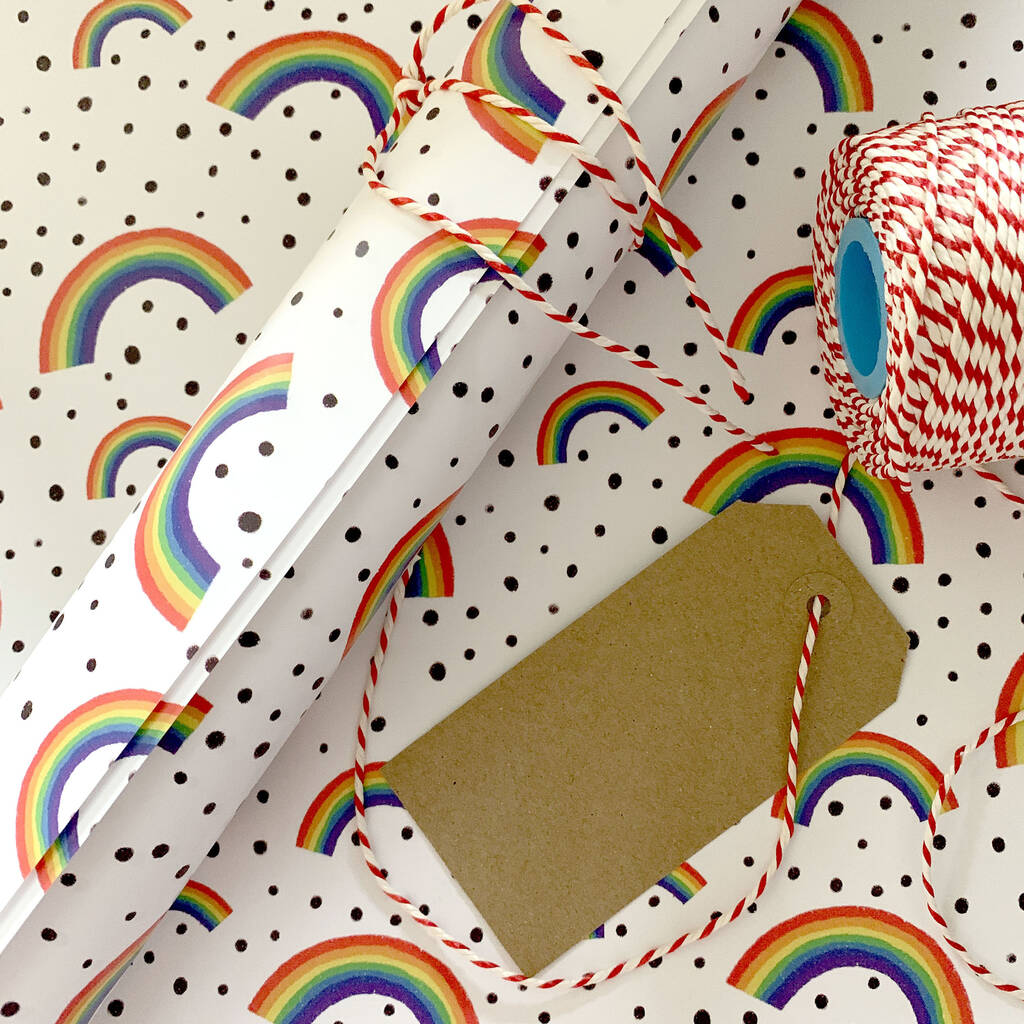 Rainbow Wrapping Paper, Rainbow Spotty Gift Wrap Sheets By Rebecca ...
