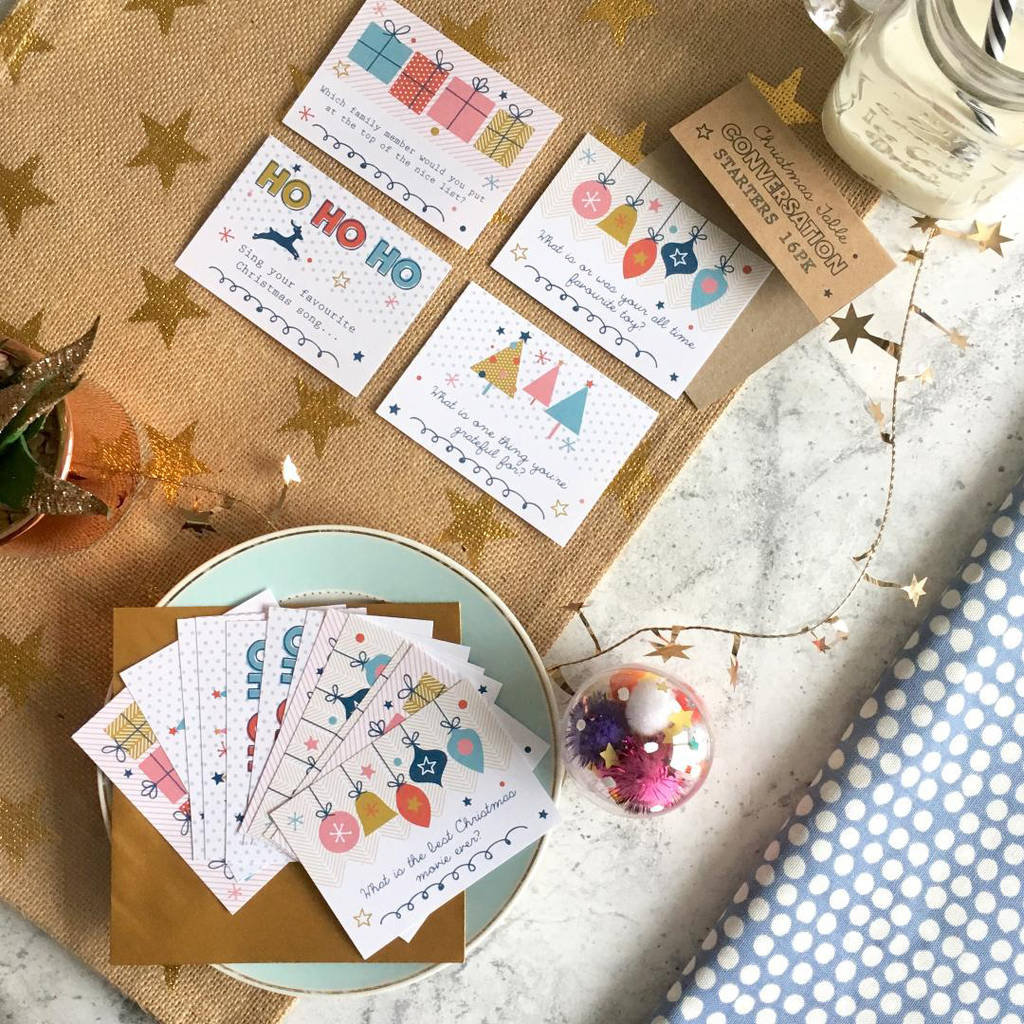 Christmas Table Conversation Starters Cards 16 Pk By Paper Joy ...