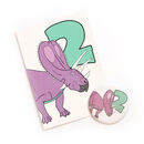 Number Two Dinosaur Dinosaur Card And Badge Set By Dinosaurs Doing ...