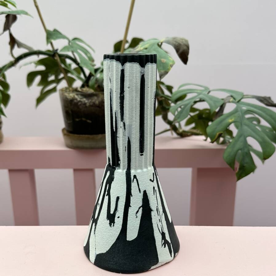 Graffiti Black And White Tall Vase By Made By Robyn ...