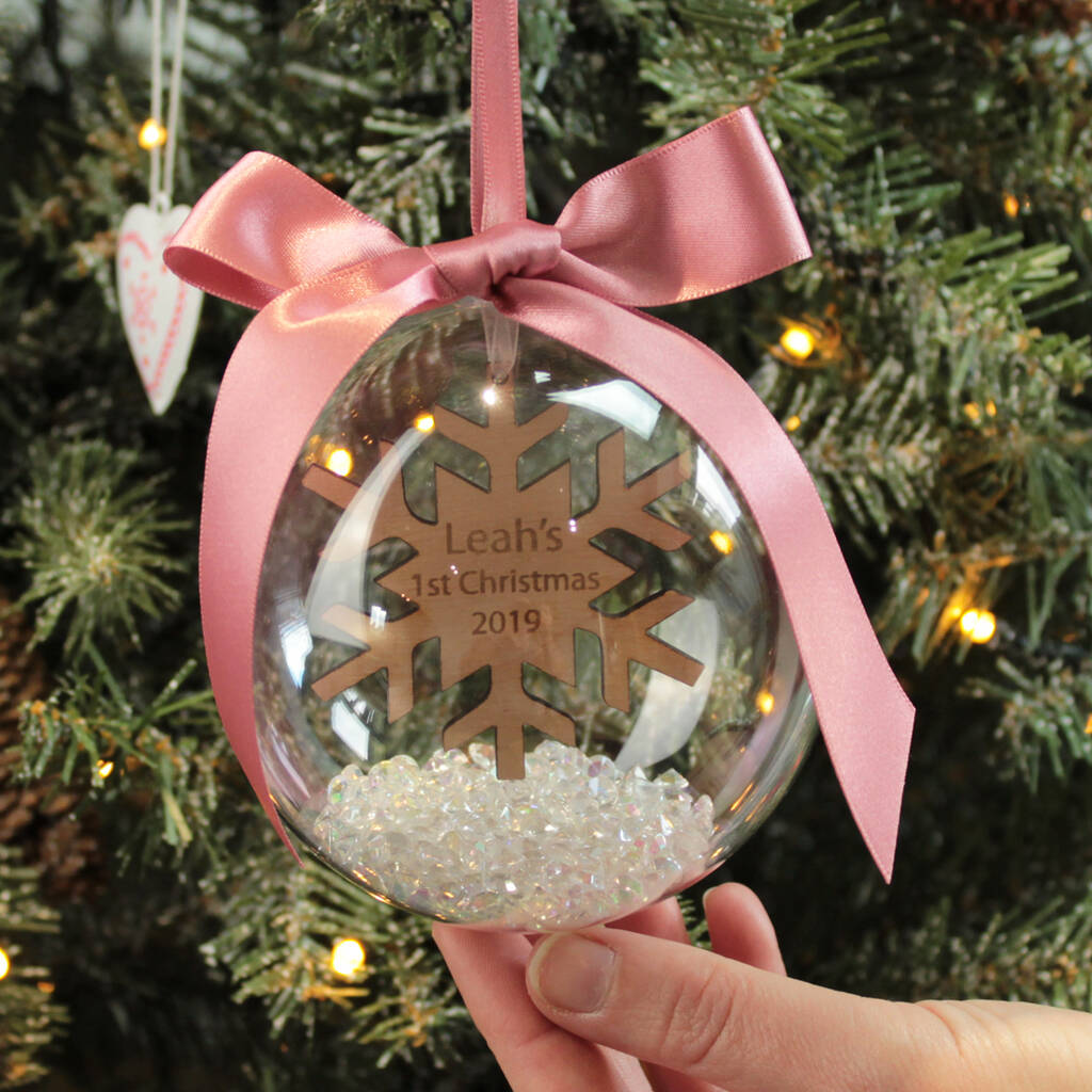 Personalised Snowflake First Christmas Bauble By Love Lumi Ltd ...