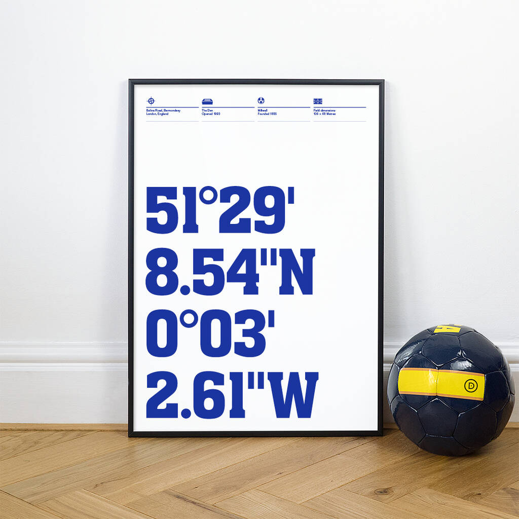 millwall posters, football stadium coordinates by dinkit ...