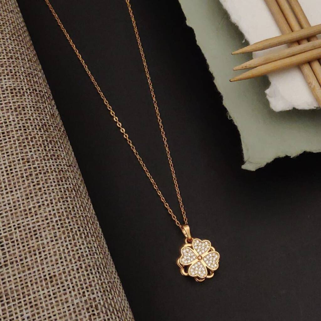 Clover Shamrock Rotating Spinner Necklace By The Colourful Aura ...