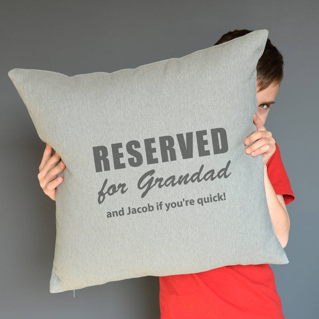Personalised 'Reserved For…' Cushion By A Type Of Design ...