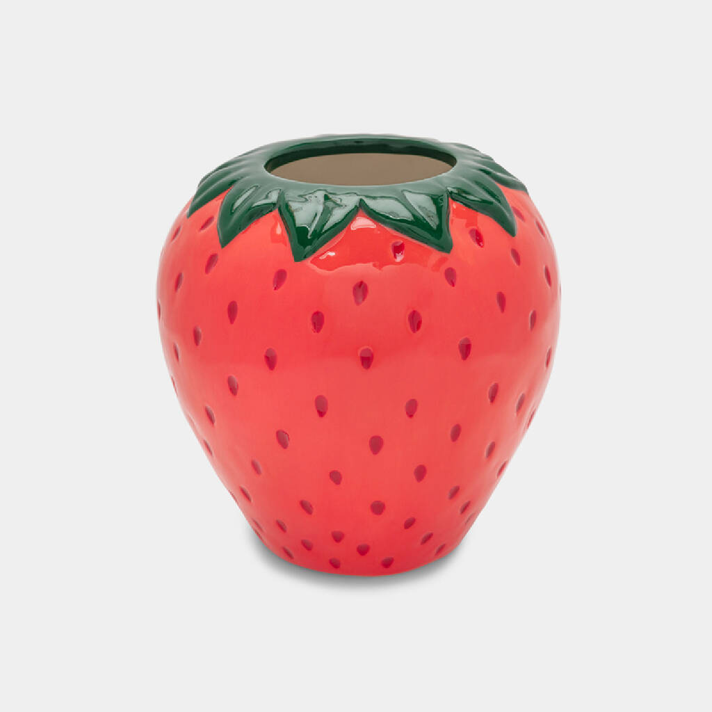 Ceramic Strawberry Stem Vase By Posh Totty Designs Interiors