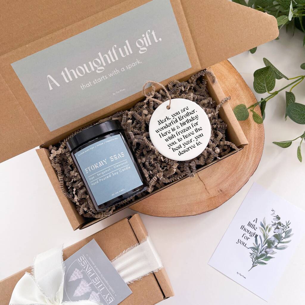 Personalised Brother Birthday Candle Gift Set By By The Pines ...
