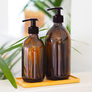 Refillable Amber Glass Bottle With Metal Pump By Oikku ...