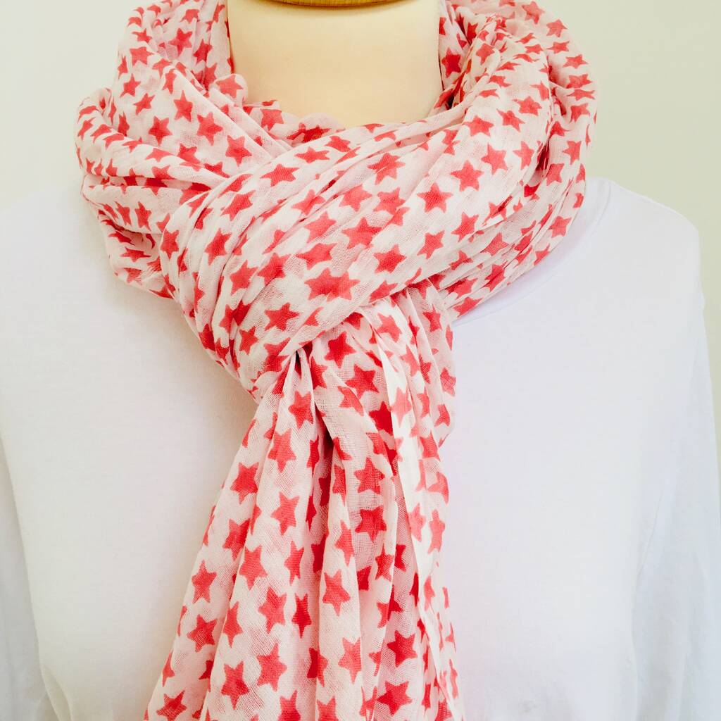 Red Star Spring / Summer Cotton Scarf By Chapel Cards ...