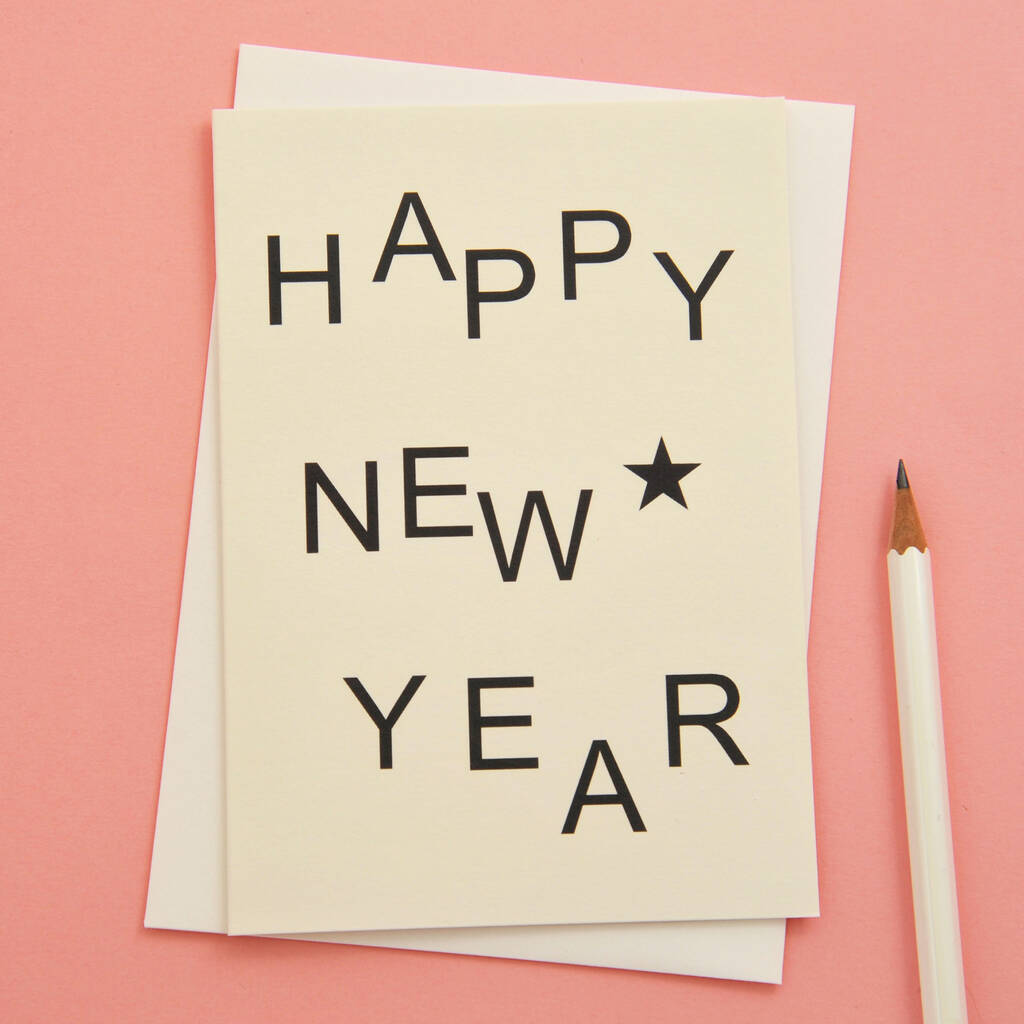 Happy New Year In Type Greetings Card By Elvira.v.v.Designs