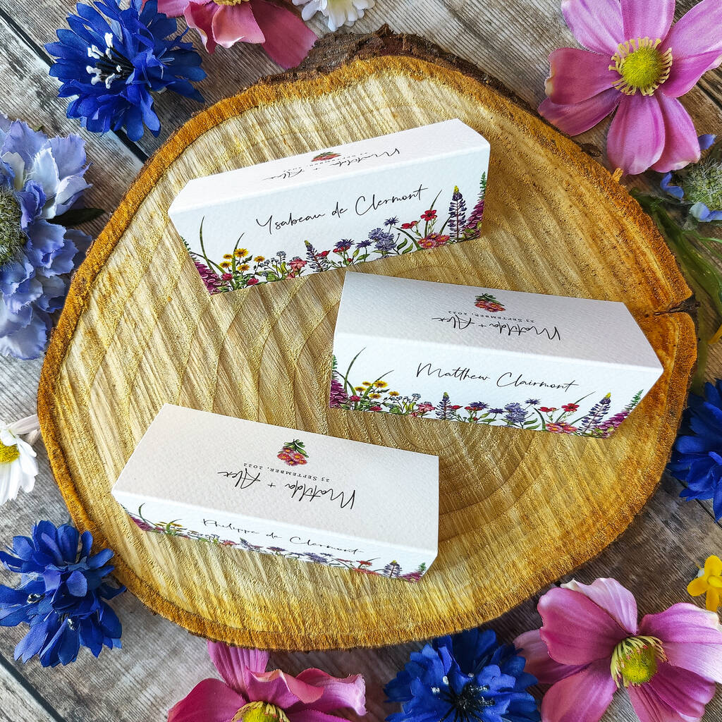 Wildflower Folded Place Cards By Paper Willow | notonthehighstreet.com