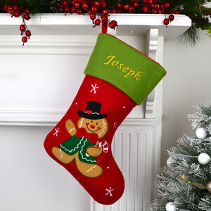 Personalised Christmas Gingerbread Man Stocking By 1st Birthday Gifts ...