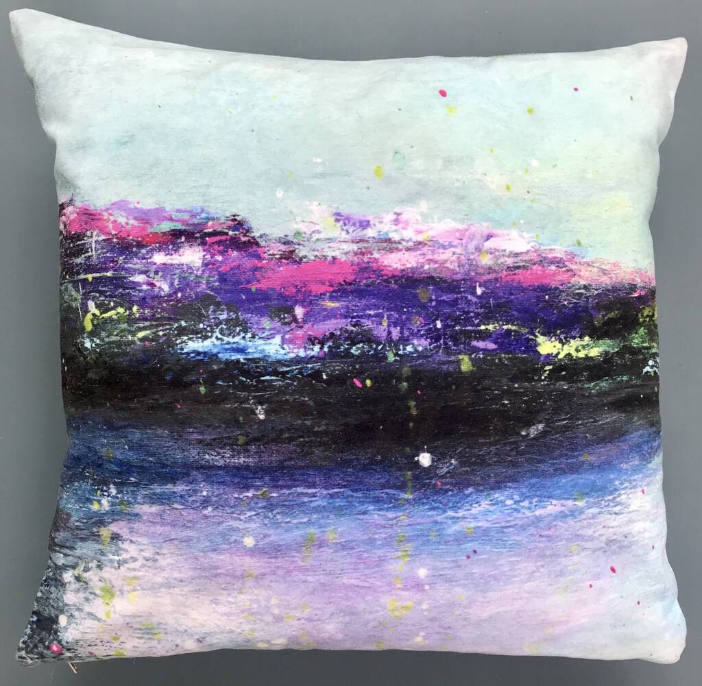 Velvet Abstract Landscape Cushions By Wendy Carlton ...