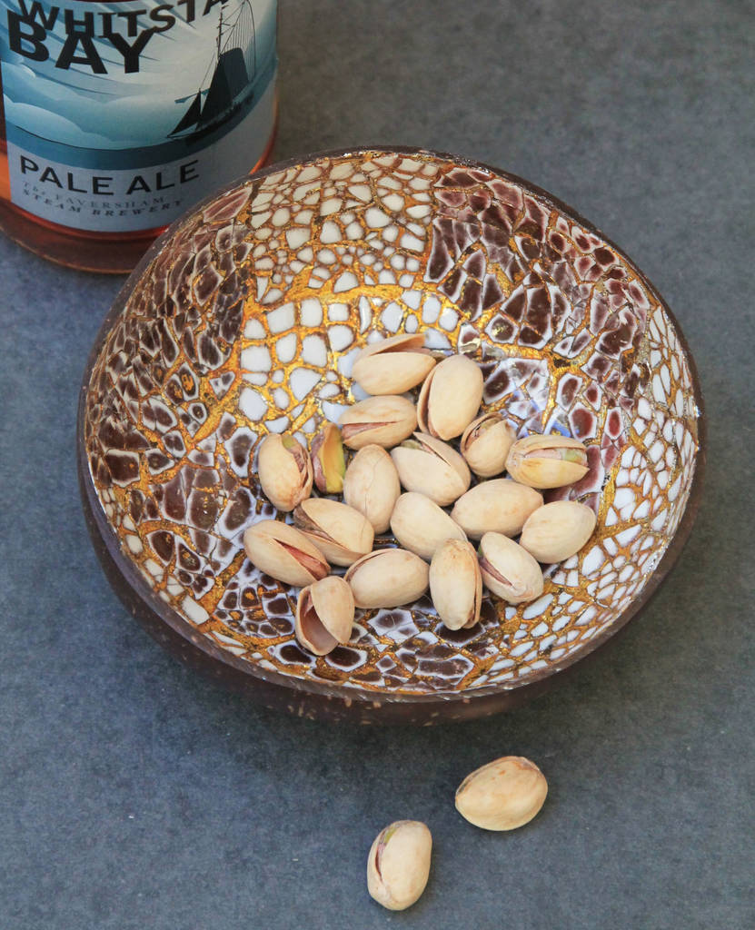Gold Pattern Coconut Shell Snack Bowl By Lotus Direct ...