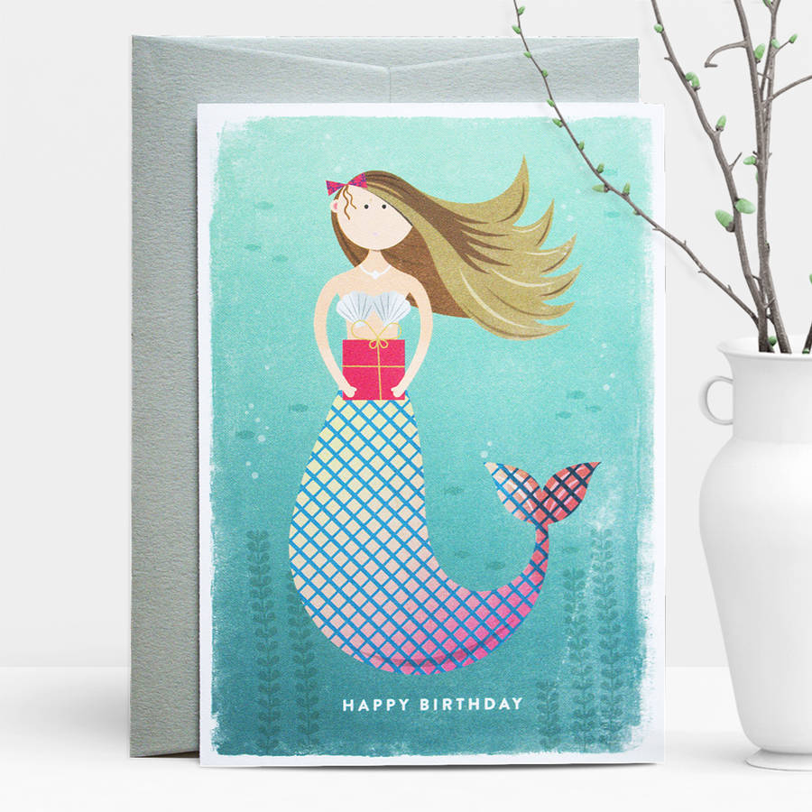 Mermaid Birthday Greeting Card By Duke & Rabbit | notonthehighstreet.com