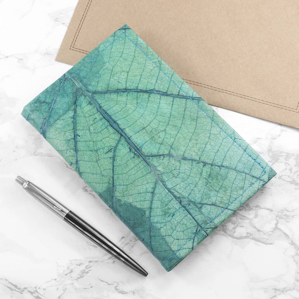 Vegan Teak Leaf Leather Refillable Notebook By JUNGLEY ...