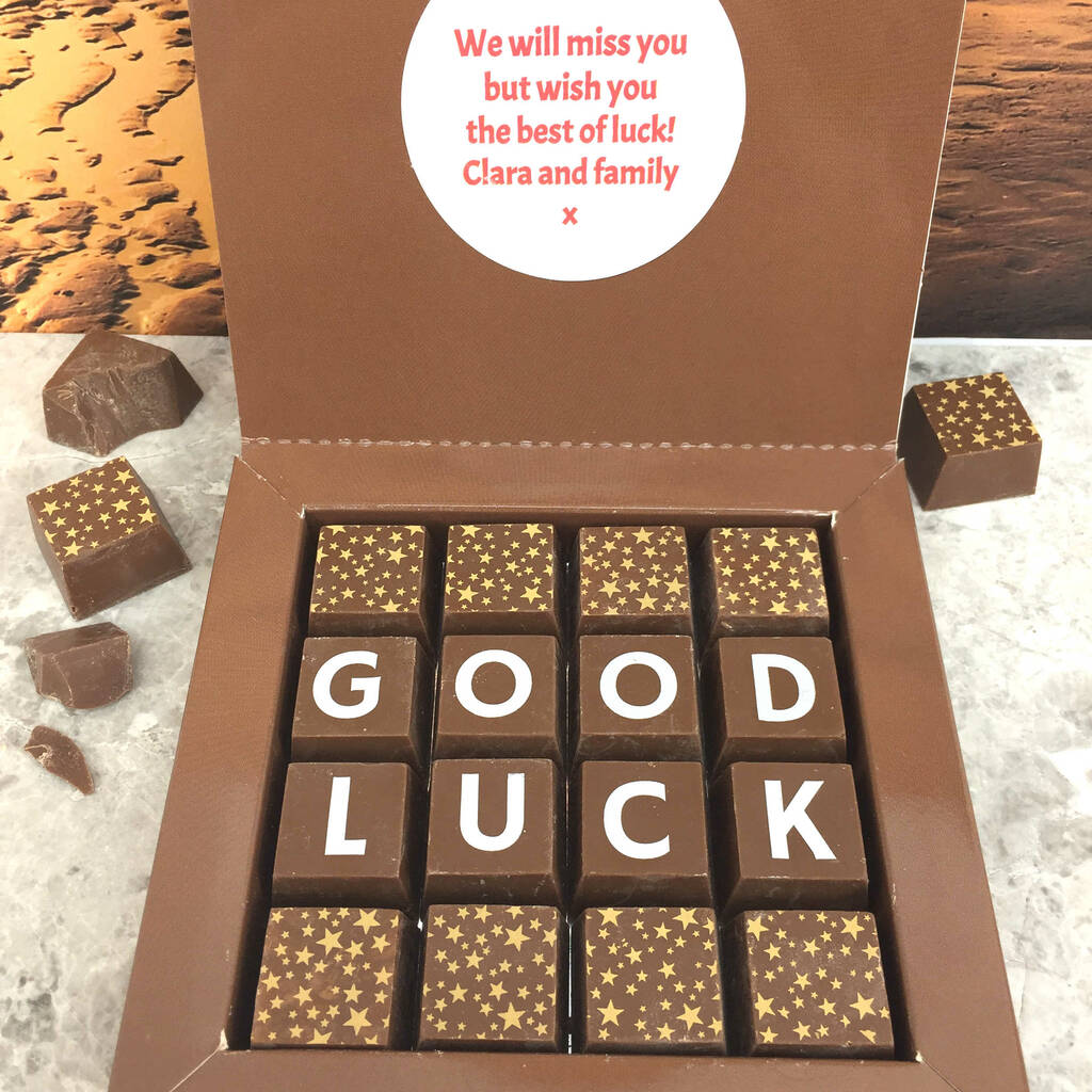 Personalised Message Good Luck Chocolates By Cocoapod Chocolates ...