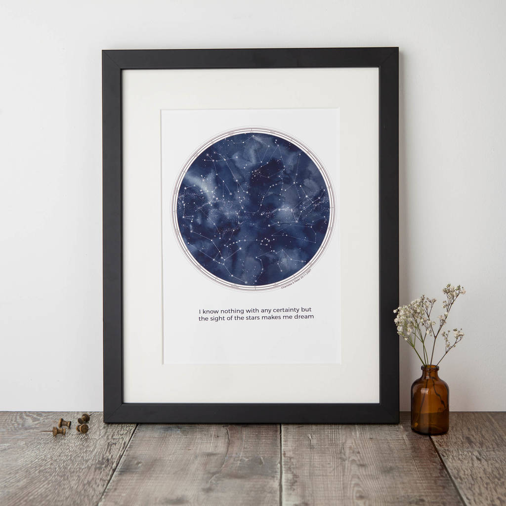 personalised constellations print with quote by lucy coggle ...