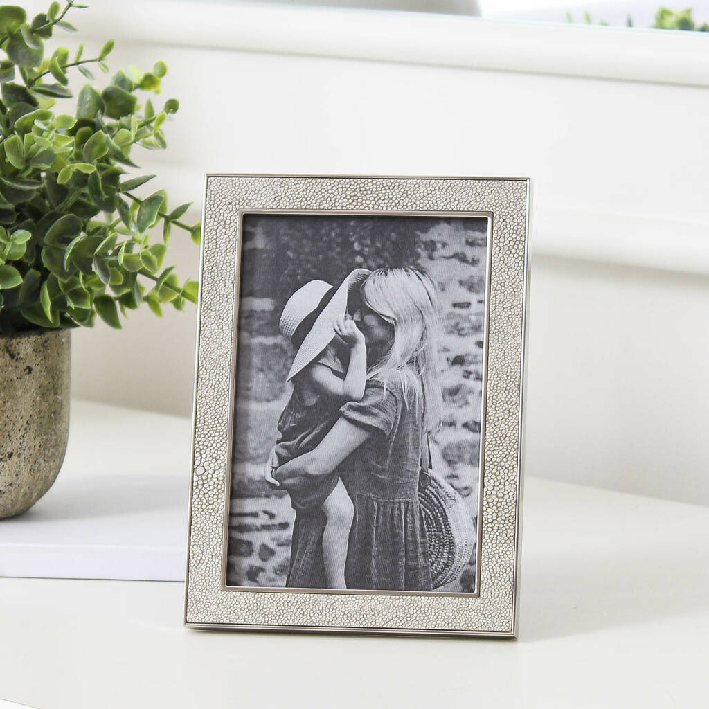 Ivory Faux Shagreen Photo Frame By Marquis & Dawe | notonthehighstreet.com