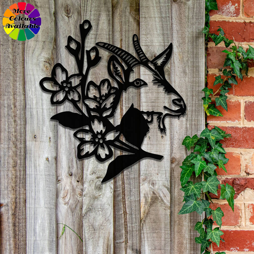 Rusty Metal Goat Head Decor Goat Garden Art By Duke Craft ...