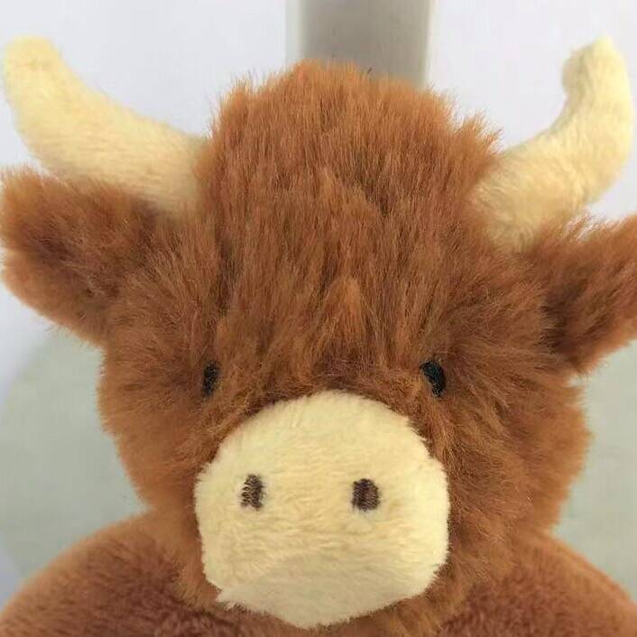 Personalised Longhorn Highland Cow Rattle, Boxed By Jomanda Soft Plush ...