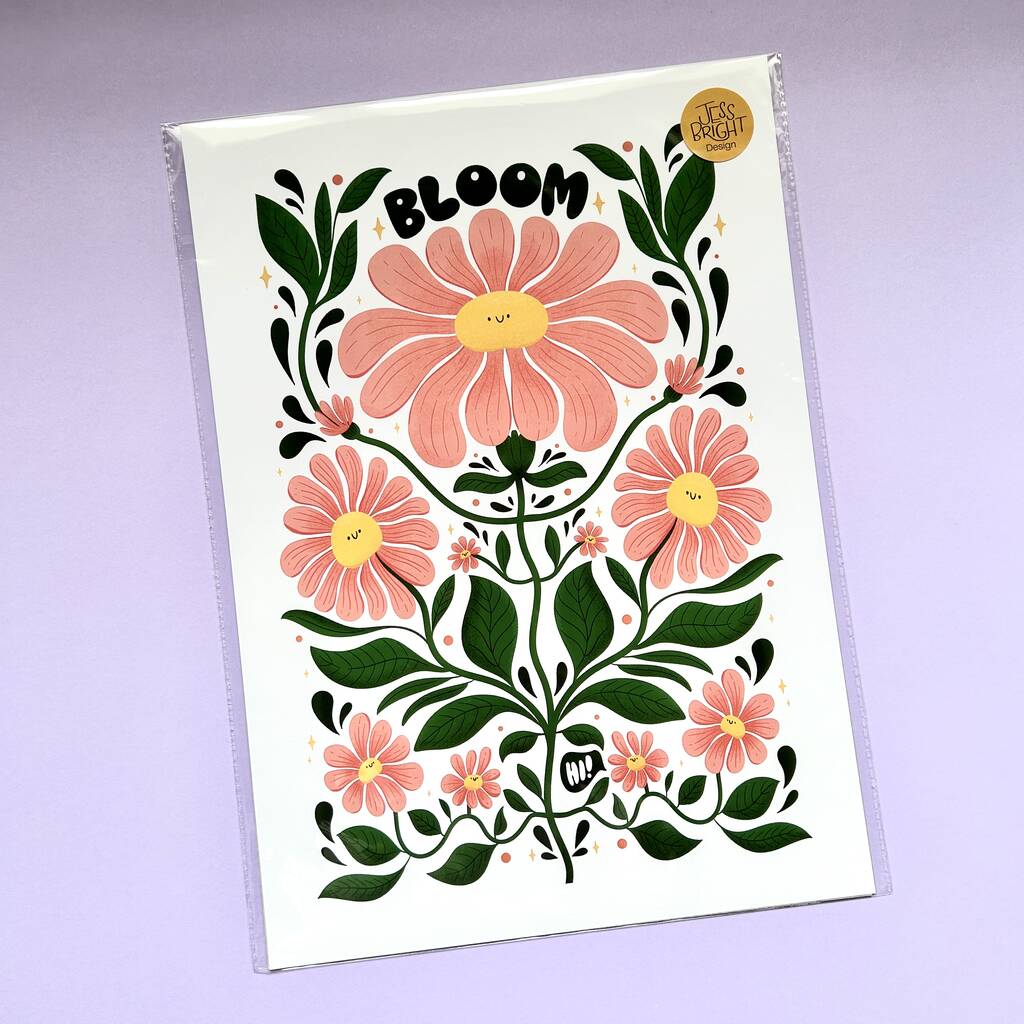 A3 Flower Bloom Pattern By Jess Bright Design | notonthehighstreet.com