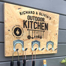 Personalised Outdoor Kitchen Sign With Hooks By Delightful Living ...