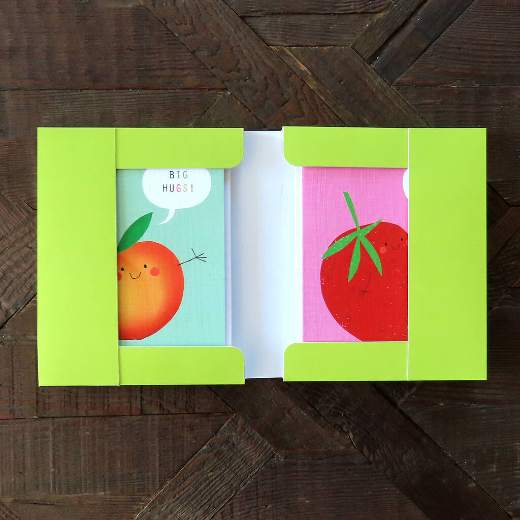 Mixed Mini Fruit And Veg Cards Box By Kali Stileman Publishing