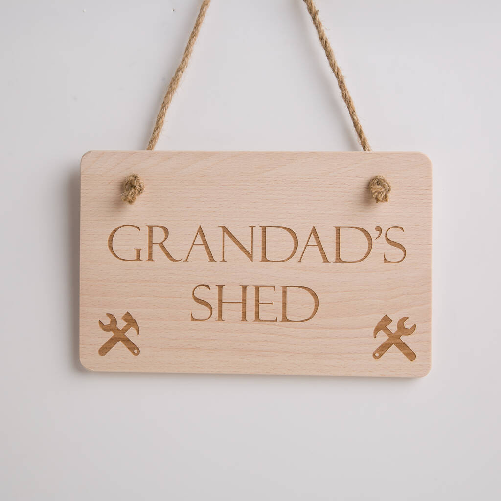 Grandad's Shed Hanging Garden Plaque Sign By The Laser Engraving ...